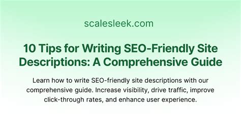 10 Tips For Writing Seo Friendly Site Descriptions A Comprehensive Guide