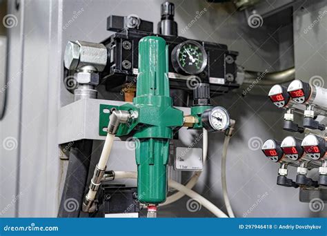 Hydraulic And Electronic Control System Of CNC Metal Processing Center Stock Photo Image Of