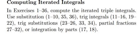 solved computing iterated integrals in exercises 1 36