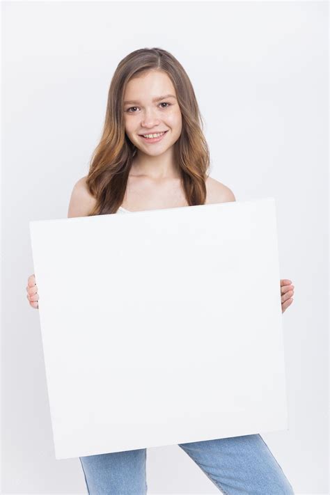 Premium Photo Girl With Poster