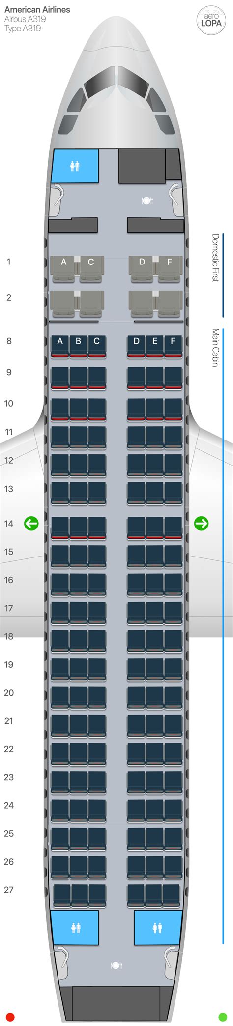 Aa Airbus A319 Seat Plan Aerolopa Detailed Aircraft Seat Plans