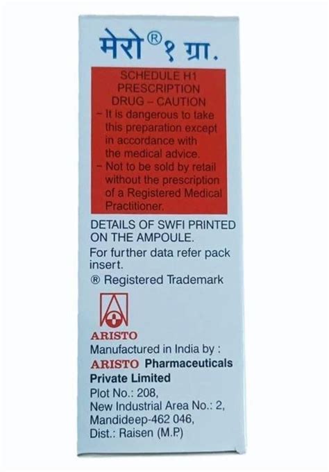 1gm Meropenem Injection Ip At ₹ 260 Vial Meropenem Injection In Patna Id 2855100587912