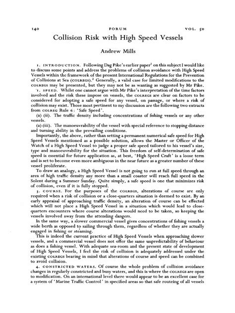 Collision Risk With High Performance Vessels Pdf Traffic Transport