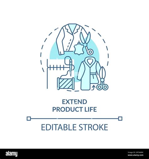 2d Customizable Thin Line Icon Extend Product Life Concept Stock Vector