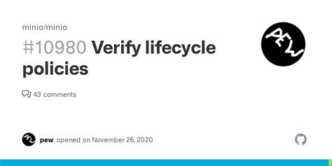 Verify Lifecycle Policies · Issue 10980 · Miniominio · Github