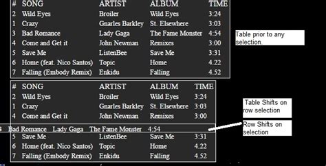 Jquery Ui Sortable Table Selected Row Resizing Table And Table Row