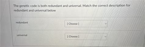 Solved The Genetic Code Is Both Redundant And Universal