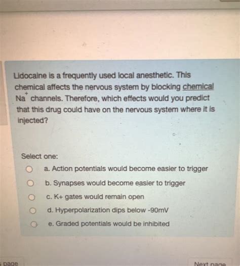 Solved Lidocaine Is A Frequently Used Local Anesthetic This