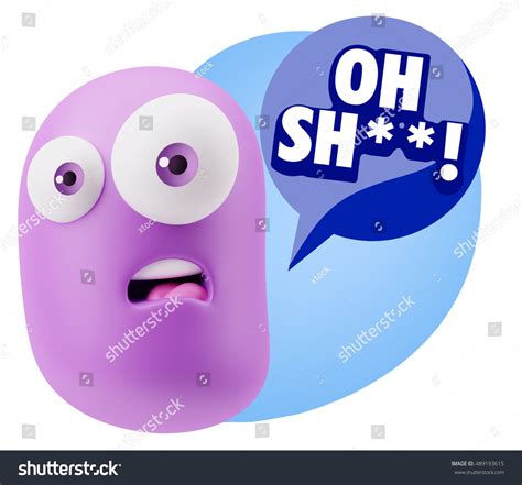 3d Rendering Surprise Character Face Emoticon Stock Illustration