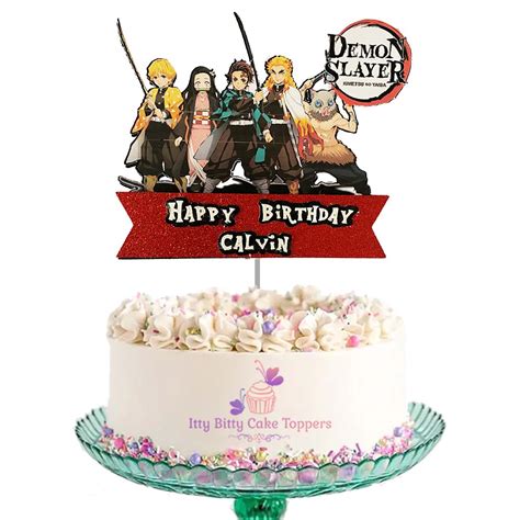 Demon Slayer Card Cake Topper Itty Bitty Cake Toppers