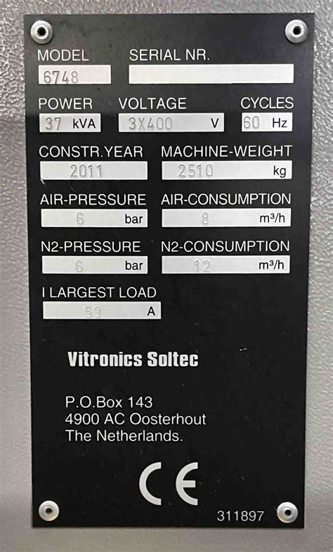 Vitronics Soltec 6748 Pcb Solder Machine Used For Sale Price 9389192