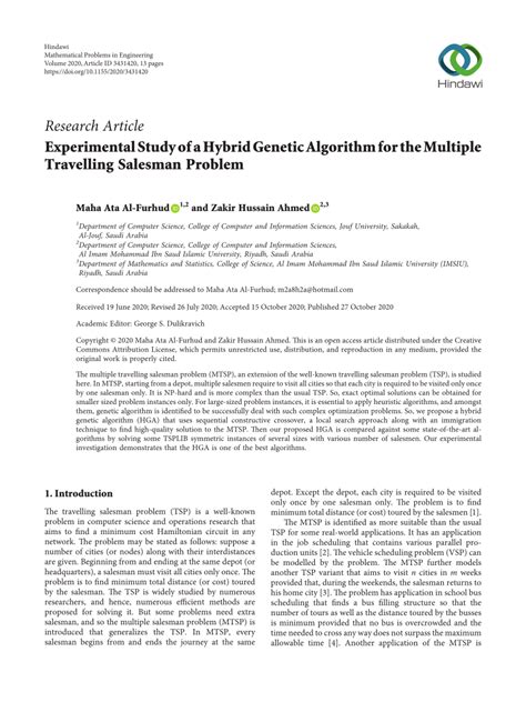 (PDF) Experimental Study of a Hybrid Genetic Algorithm for the Multiple ...