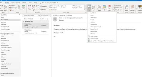 How To Move Email Messages In Outlook