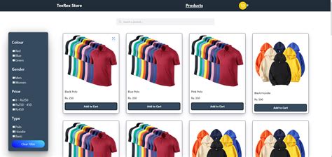 Github Manoranjan Sethiteerex Store A Clothing Store With Filter Functionality And Add To Cart