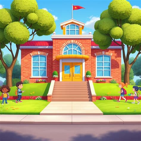 Explore Your Imagination Animated Charming School Building