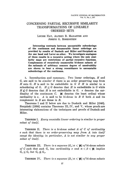 Pdf Concerning Partial Recursive Similarity Transformations Of