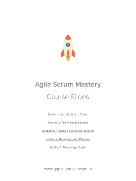 Agile Scrum Mastery Course Slides Pdf Scrum Software Development Information Technology