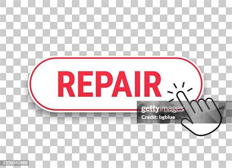 Repair 3d Click Web Button With Hand Cursor On Blank Background High