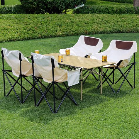 พร้อม เก้าอี้ รับน้ำหนักได้ 150kg โต๊ะสนาม ม้วนพับเก็บได้ กลางแจ้ง พกพาสะดวก Folding Table