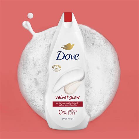 Dove Velvet Glow Soft And Smoother Skin Body Wash 450ml 6 Pack Wilko