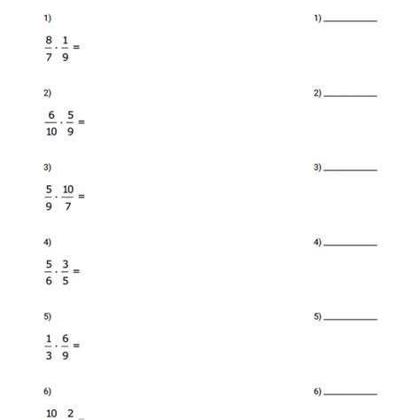 Math Fractions Multiplication Practice Worksheet Series 2 Geek Slop
