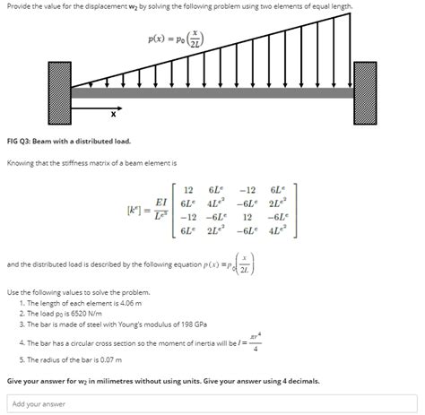 solved fig knowing that the stiffness matrix of a beam