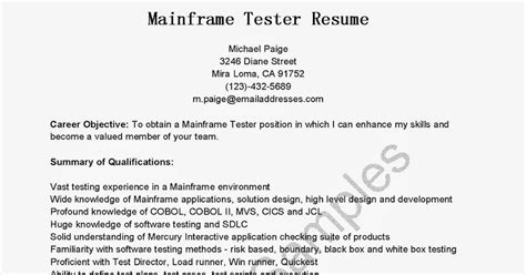 Resume Samples Mainframe Tester Resume Sample Resume Samples Mainframe Tester Resume Sample