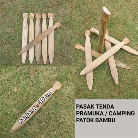 Jual Pasak Tenda Camping Pramuka Patok Tenda Bambu 30 Cm Pasak