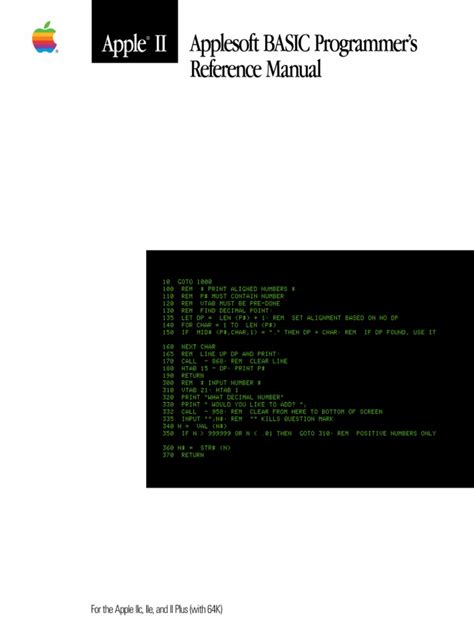 Applesoft Basic Programmers Reference Manual Pdf Business Law Intellectual Property Law