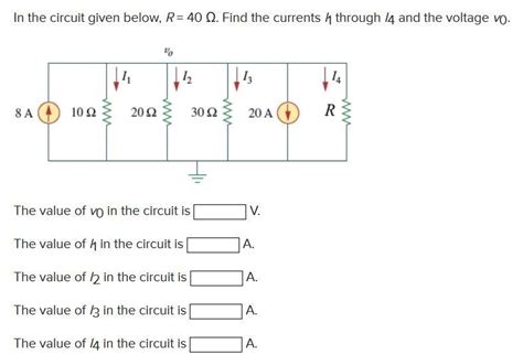 solved in the circuit given below r 40Ω find the currents