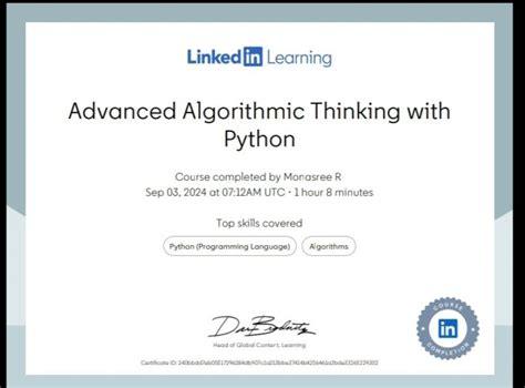 Exploring Algorithms And Data Structures In Python Monasree R Posted On The Topic Linkedin