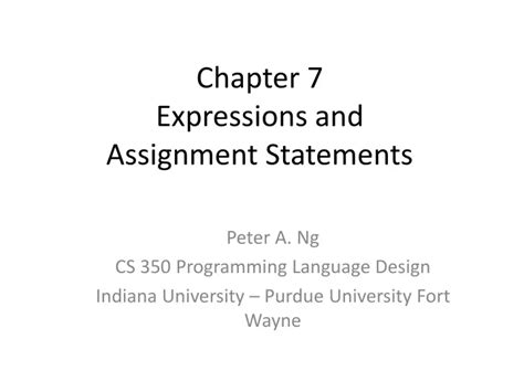 Ppt Chapter 7 Expressions And Assignment Statements Powerpoint