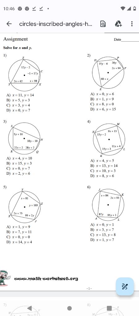 Solved Solve For X And Y 1 2 A X 11 Y 14 A X 0 Y 6 B