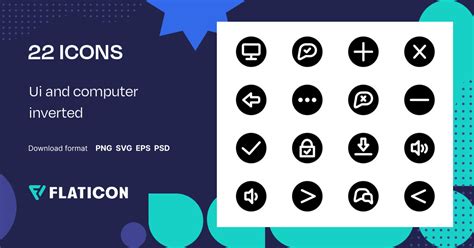 Ui And Computer Inverted Icon Pack 22 SVG Icons