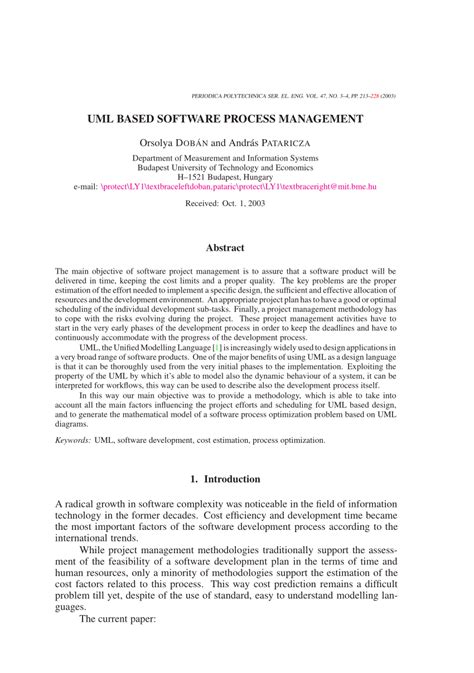 pdf uml based software process management