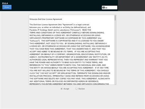 Installing With GUI Management Virtuozzo Hybrid Server Installation Guide