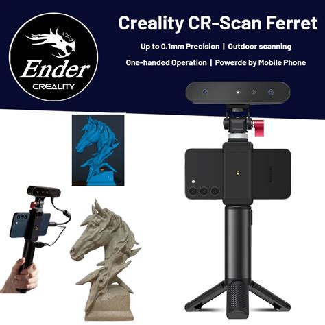 Creality 3d 스캐너 Cr Scan 페릿 3d 인쇄 및 모델링을 위한 휴대형 핸드헬드 스캐너 30 Fps 속도와 0