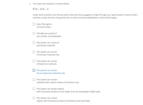 Solved 1 The Scalar Wave Equation Is Shown Below Ve Ke 0