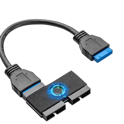 Usb3 0 19pin 1 To 2 Hub With Chip And Modular Cable Design Usb 3 0 19 Pin Hub Motherboard 19pin