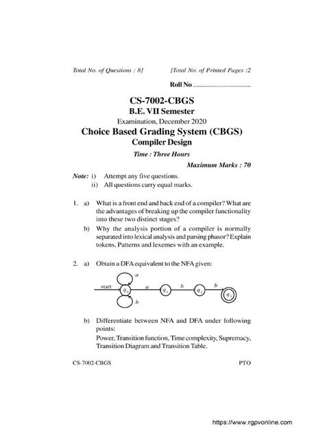 Cs 7002 Compiler Design Dec 2020 Pdf
