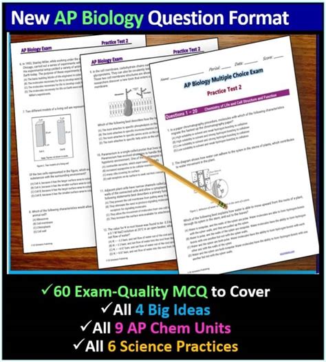 Ap Biology Exam Prep Multiple Choice Mcq Practice And Review Test 2 Printable