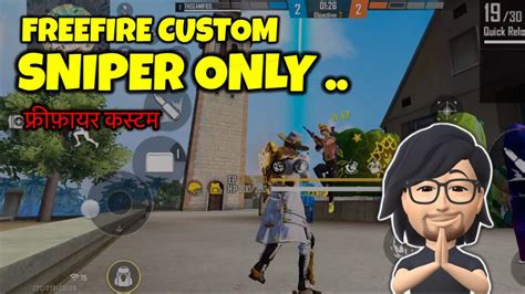 1V1 Freefire Custom With SNIPER ONLY YouTube