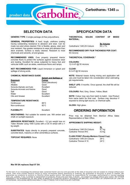 Product Data Stoncor Africa