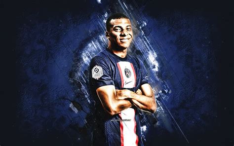 다운로드 킬리안 음바페 파리 생제르맹 프랑스의 축구 선수 Psg 푸른 돌 배경 Psg 2023 유니폼 리그 1 프랑스 축구 바탕 화면 무료 데스크톱 용 무료