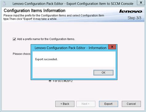 Exporting Configuration Items To Sccm Console Lxci Configpack Sccm