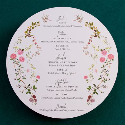 Die Cut Circular Menu Designed By Jolly Edition Wedding Stationery Jolly Edition Wedding