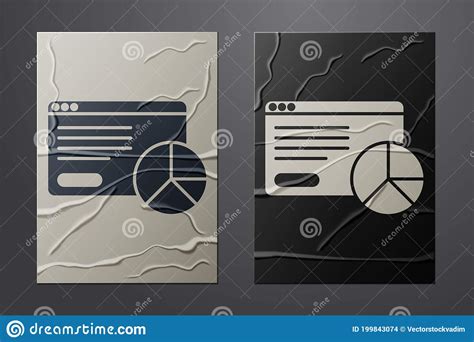 White Web Analytics Information And Development Website Statistic Icon Isolated On Crumpled