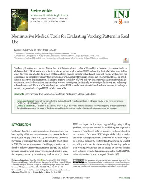 Pdf Noninvasive Medical Tools For Evaluating Voiding Pattern In Real Life