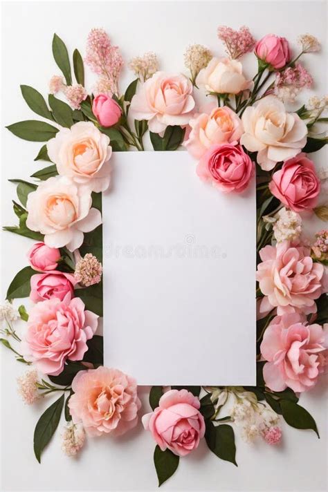 Greeting Card Template For Wedding Mothers Or Womans Day Stock Image