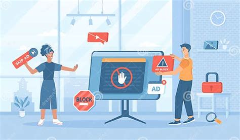 Ad Blocking No Advertising Anti Spam Protection Without Ads Concept Website Adblock Software